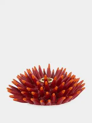La DoubleJ Solid Bordeaux Spine Candle Holder - Red