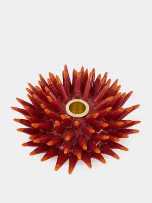 La DoubleJ Solid Bordeaux Spine Candle Holder - Red