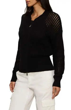 Sanctuary Laguna Openwork Zip-up Sweater
