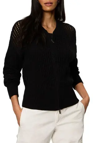 Sanctuary Laguna Openwork Zip-up Sweater