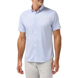 Mizzen+main Halyard Short Sleeve Performance Button-up Shirt - Cloud Blue Peter Gingham