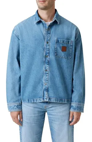 Guess Oversize Cropped Cotton Denim Overshirt