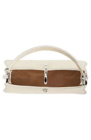 Rabanne Micro Ring Leather Top Handle Bag - Ivory/silver