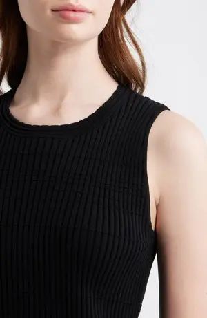 Rag & Bone Ayan Rib Knit Fringe Trim Tank
