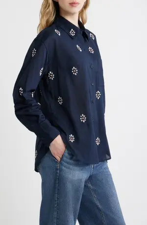 Rag & Bone Connie Embellished Button-up Shirt - Sal