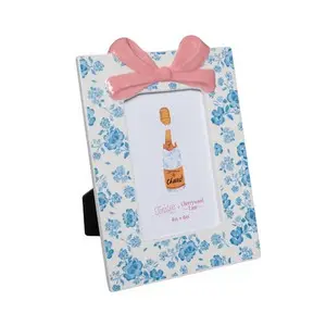 Totalee Gift Floral Photo Frame Ceramic - Blue
