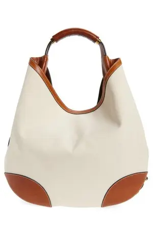 Moschino Canvas & Leather Hobo Bag