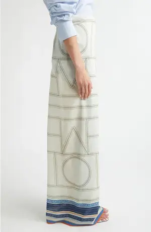 TOTEME Collector Organic Cotton Blend Voile Sarong - Ecru/navy