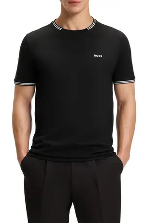 BOSS Taul Tipped Crewneck T-shirt - Black
