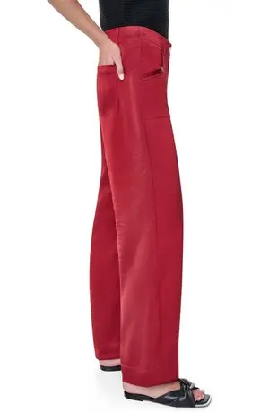 Dkny Contrast Stitch Straight Leg Pants