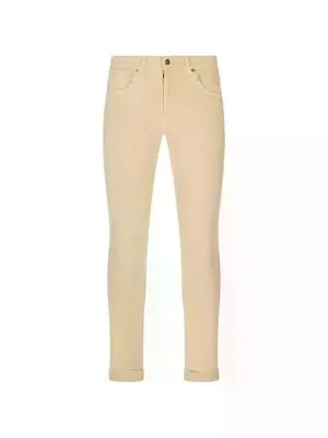DONDUP Logo Plaque Trousers - Neutrals