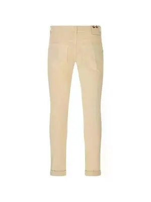 DONDUP Logo Plaque Trousers - Neutrals