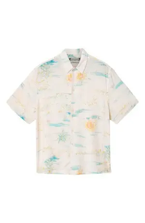 ALLSAINTS Breezer Floral Short Sleeve Button-up Shirt - Candy Yellow