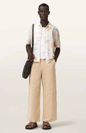 ALLSAINTS Breezer Floral Short Sleeve Button-up Shirt - Candy Yellow