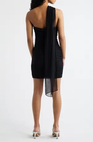 JUMP APPAREL One-shoulder Ruched Mini Dress With Draping
