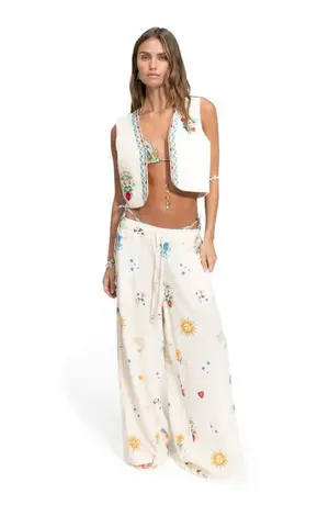 Agua Bendita Janis Solstice Wide Leg Cover-up Pants