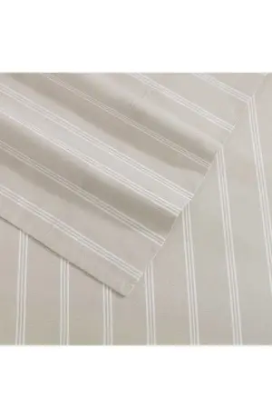 Tommy Hilfiger Effortless Stripe Cotton Percale Sheet Set - Light Beige