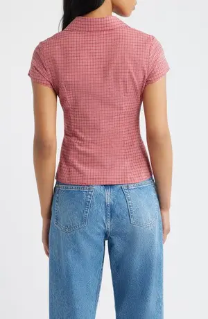 Princess Polly Cottesloe Check Print Button-up Top