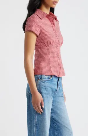 Princess Polly Cottesloe Check Print Button-up Top