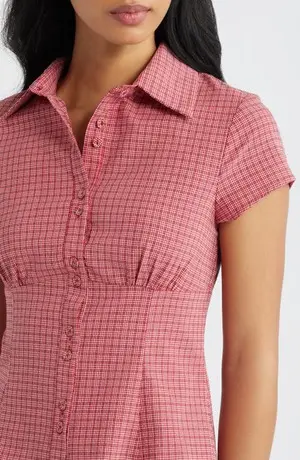 Princess Polly Cottesloe Check Print Button-up Top