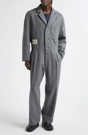 SONG FOR THE MUTE X Birkenstock Tailored Felted Wool Jumpsuit - Grey