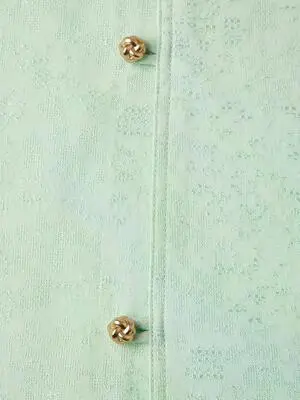 Shanghai Tang Jacquard Blouse With Gold-tone Buttons - Green