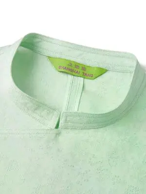Shanghai Tang Jacquard Blouse With Gold-tone Buttons - Green