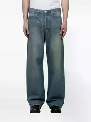STEIN Faded Effect Wide-leg Jeans