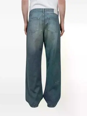 STEIN Faded Effect Wide-leg Jeans