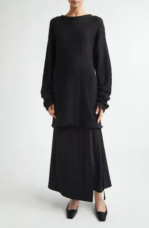 TOTEME Silk & Cotton Jersey Wrap Skirt - Black