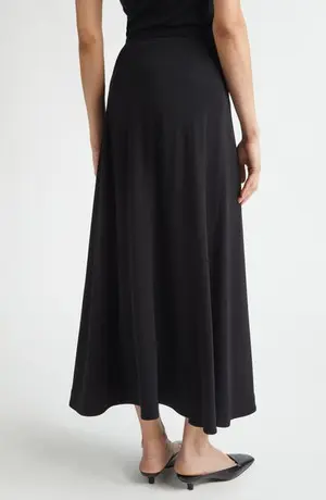 TOTEME Silk & Cotton Jersey Wrap Skirt - Black