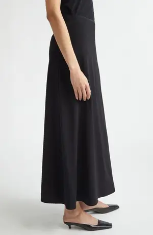 TOTEME Silk & Cotton Jersey Wrap Skirt - Black