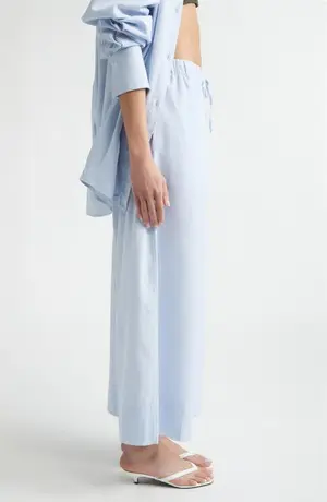TOTEME Cotton & Linen Wide Leg Pants