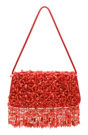 Cult Gaia Idalia Embellished Satin Shoulder Bag - Canyon