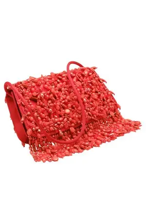 Cult Gaia Idalia Embellished Satin Shoulder Bag - Canyon