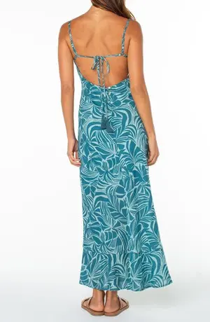 Roxy Paradise Floral Cotton Maxi Sundress With Open Back