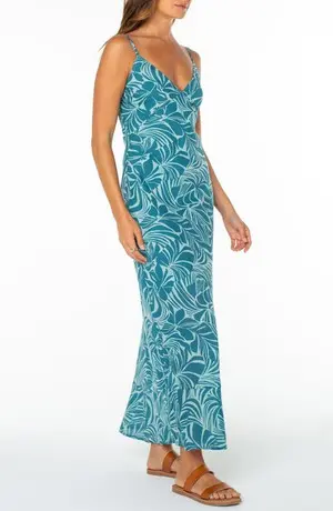 Roxy Paradise Floral Cotton Maxi Sundress With Open Back