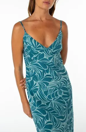Roxy Paradise Floral Cotton Maxi Sundress With Open Back