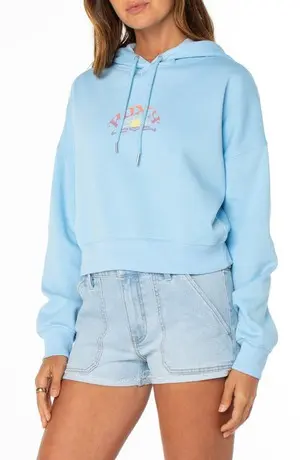 Roxy Breakwater Fleece Graphic Hoodie - Airy Blue