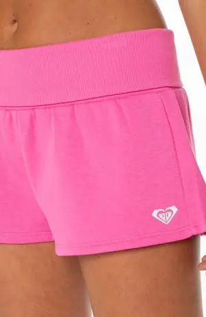Roxy Foldover Waist Shorts - Shocking Pink
