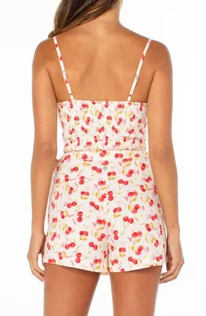 Roxy Island Sun Button-up Crop Tank - Hibiscus