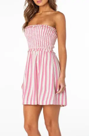 Roxy Avalon Stripe Strapless Midi Dress - Dew