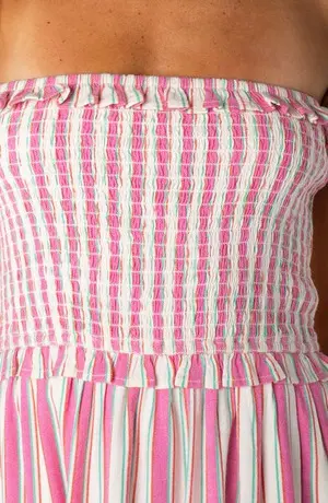 Roxy Avalon Stripe Strapless Midi Dress - Dew