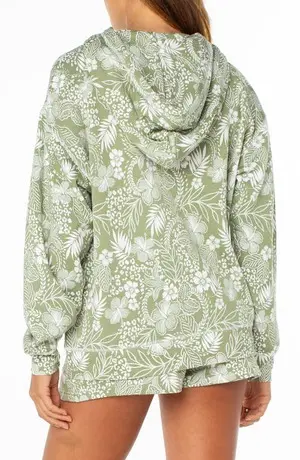 Roxy Printed Modal-blend Hoodie - Sage
