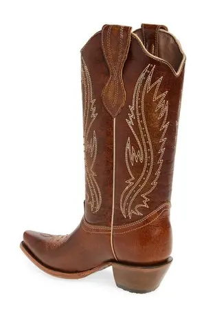 CIRCLE G Stud Embroidered Leather Western Boots
