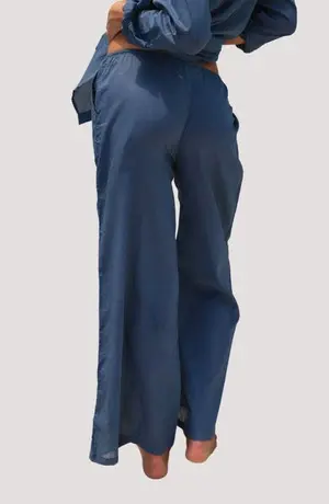 STONE FOX SWIM Koda Organic Cotton Drawstring Wide-leg Pants