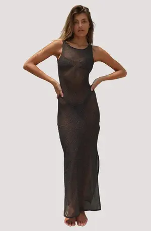 STONE FOX SWIM Konda Sheer Mesh Maxi Dress - Selva