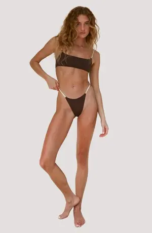 STONE FOX SWIM Tyla Bikini Bottoms - Earth/coconut