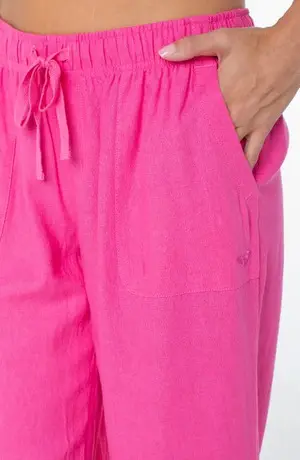 Roxy Lagoon Linen Blend Crop Pants