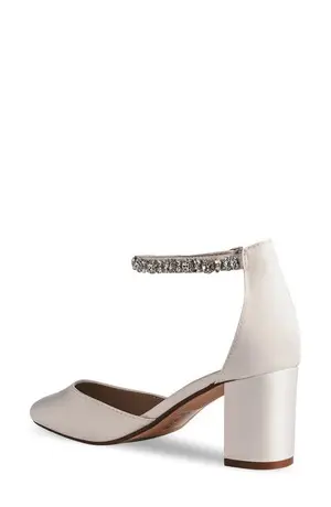 TOUCH UPS Julie Embellished Ankle Strap Pumps